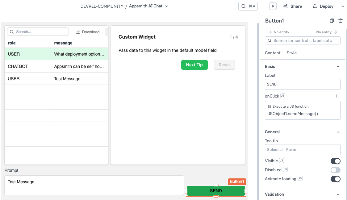 Building a Chat Interface to Use with Any AI | Appsmith Community Portal